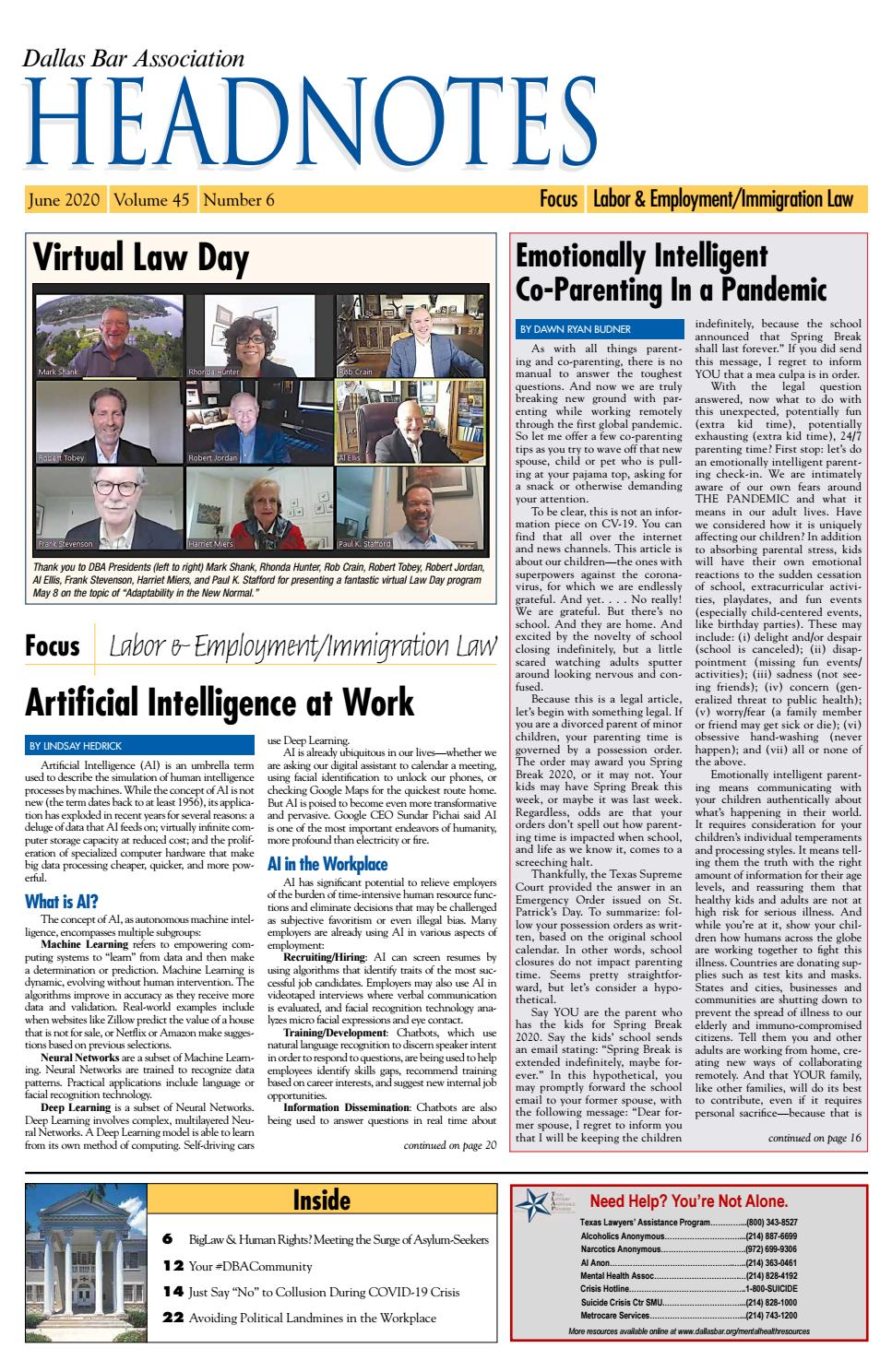 June 2020 Headnotes: Labor & Employment/Immigration Law by Jessica ...