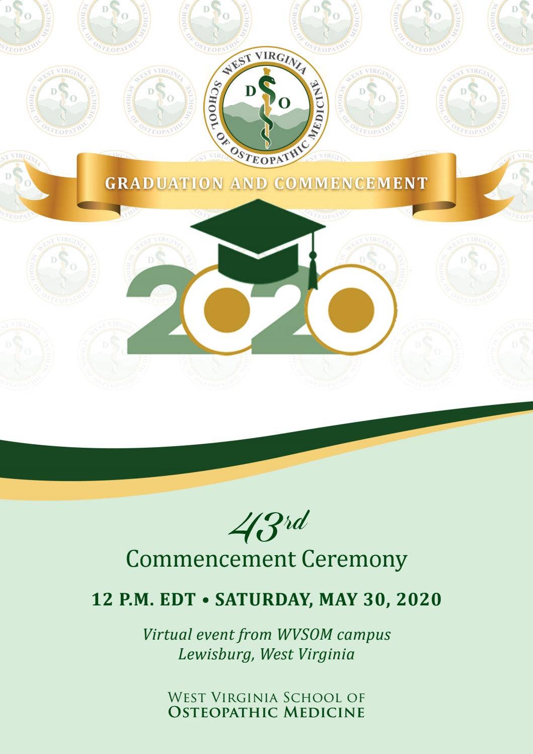 WVSOM Graduation 2020 program by West Virginia School of Osteopathic ...