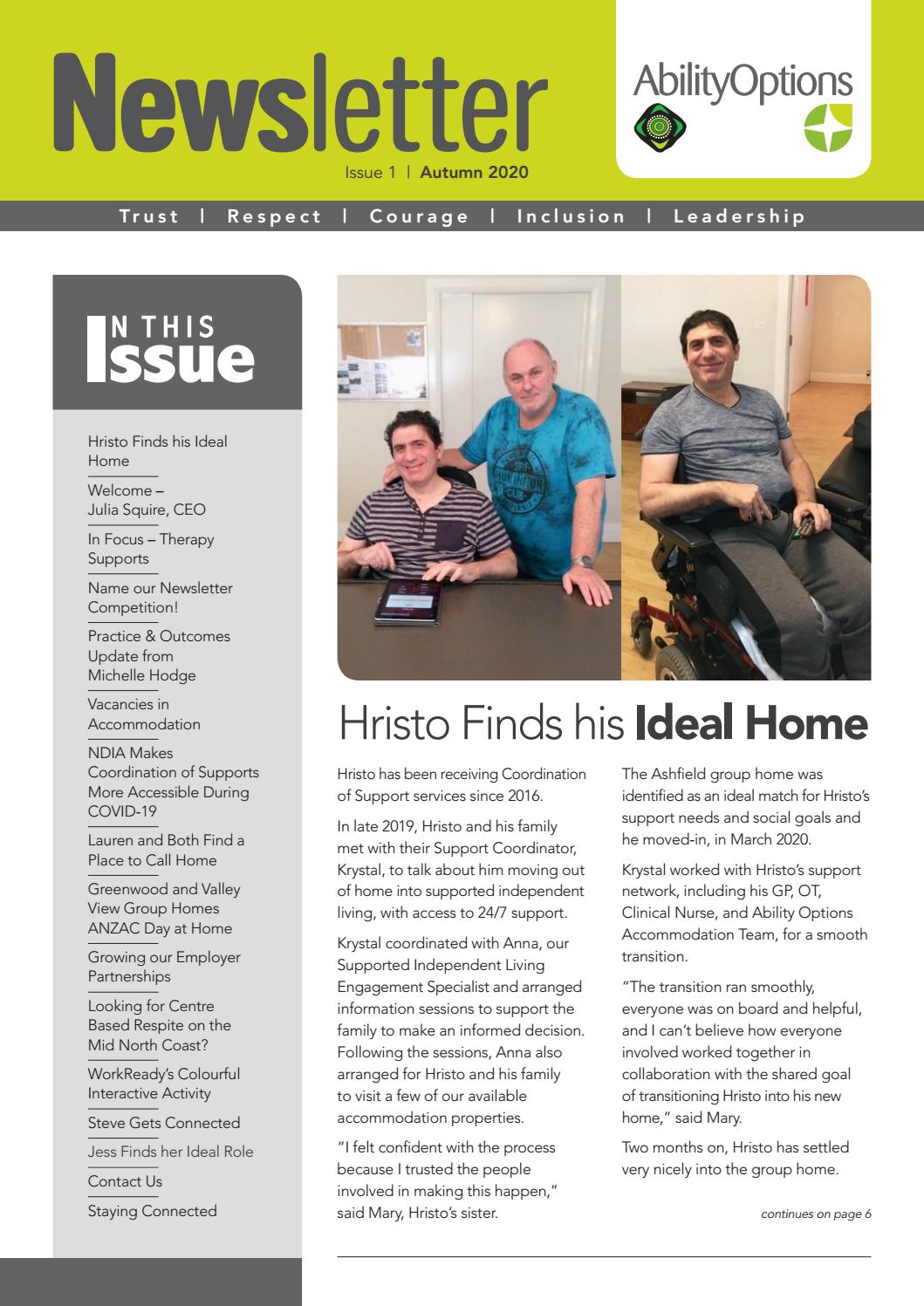 Ability Options Autumn 2020 Participant Newsletter by marketingteam ...