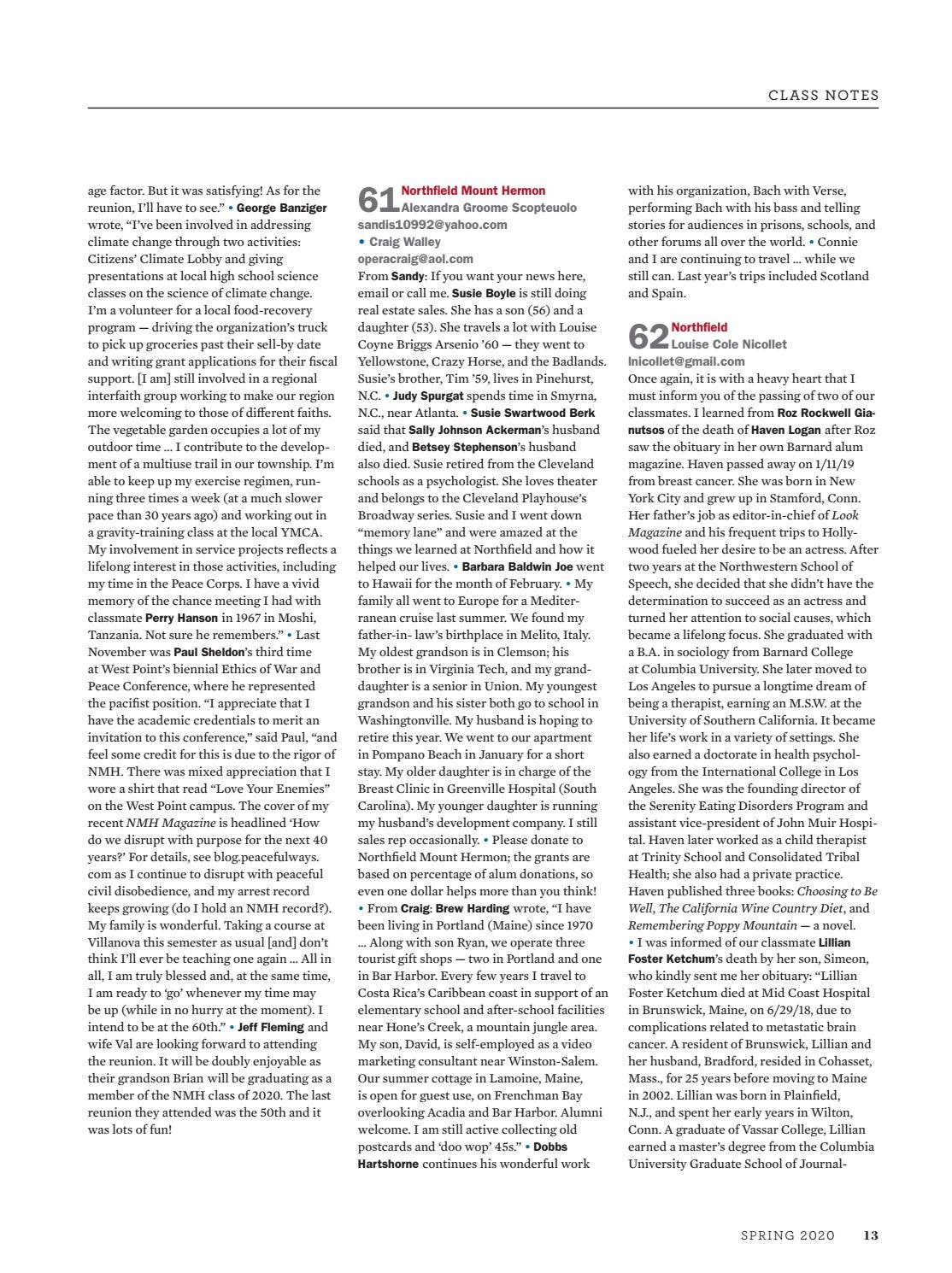 NMH Class Notes 2020 Spring by Northfield Mount Hermon - Issuu