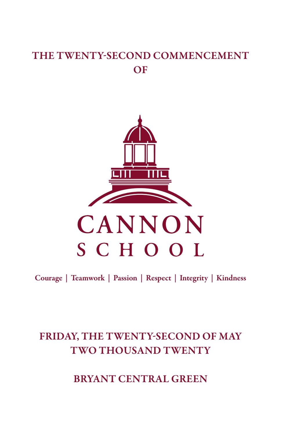 Cannon School Commencement 2020 by Cannon School - Issuu