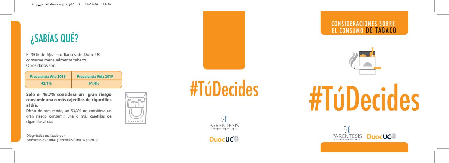Tríptico tabaco by Duoc UC - Issuu