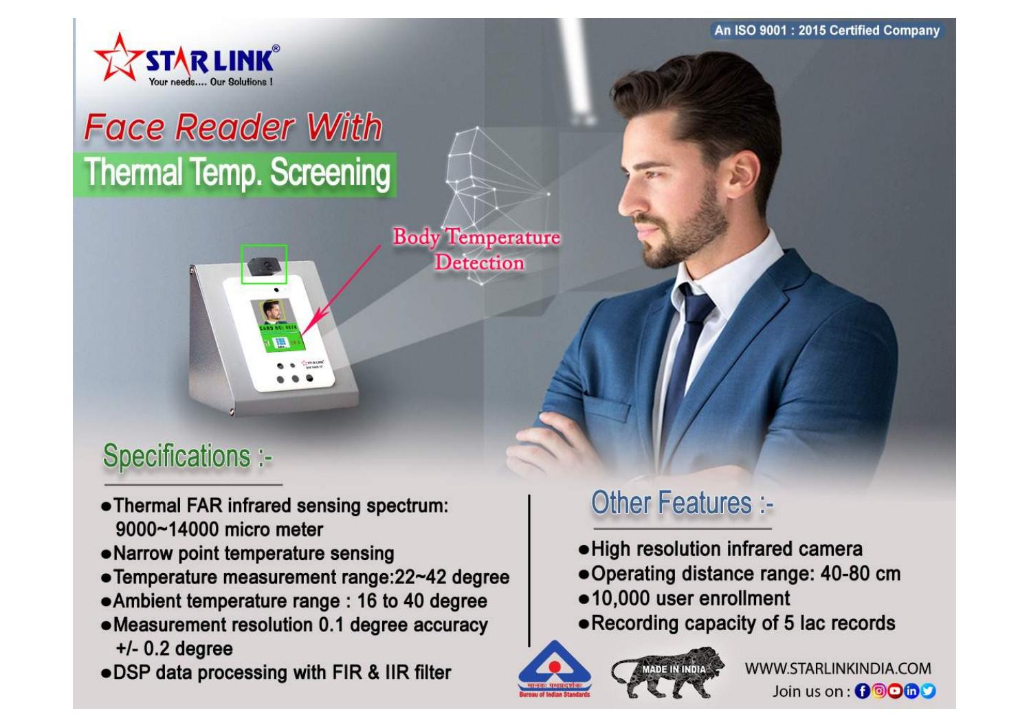 Face Attendance Machine with Temp. Scanning Device by StarLink by Star ...
