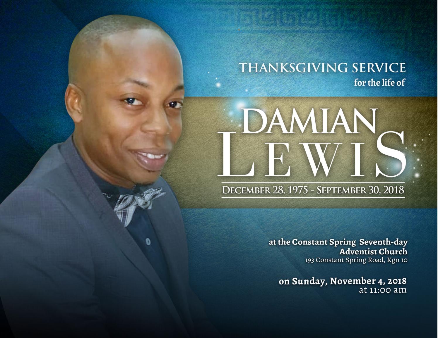 Damian Lewis Funeral Program by Ruth- Ann Brown - Issuu