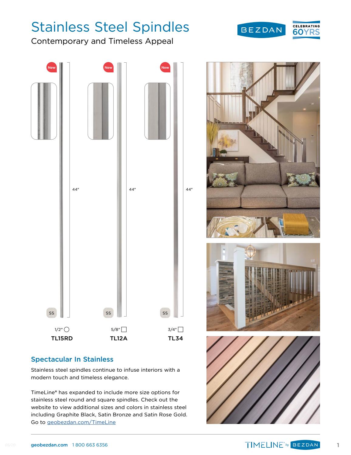 New Product Alert: TimeLine® Stainless Steel Spindles by Bezdan Railing ...