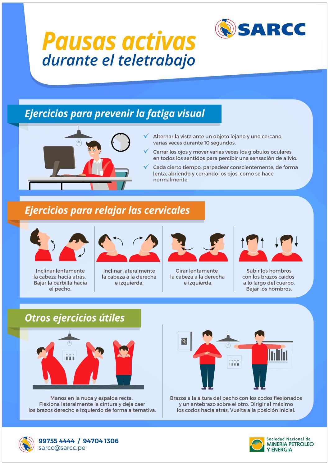 SARCC - Afiche: "Pausas activas durantes el teletrabajo" by Sociedad ...