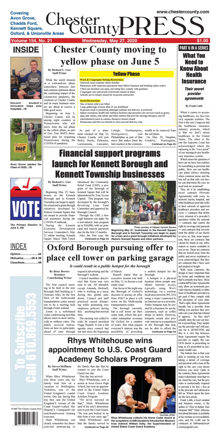Chester County Press 05-27-2020 Edition by Ad Pro Inc. - Issuu