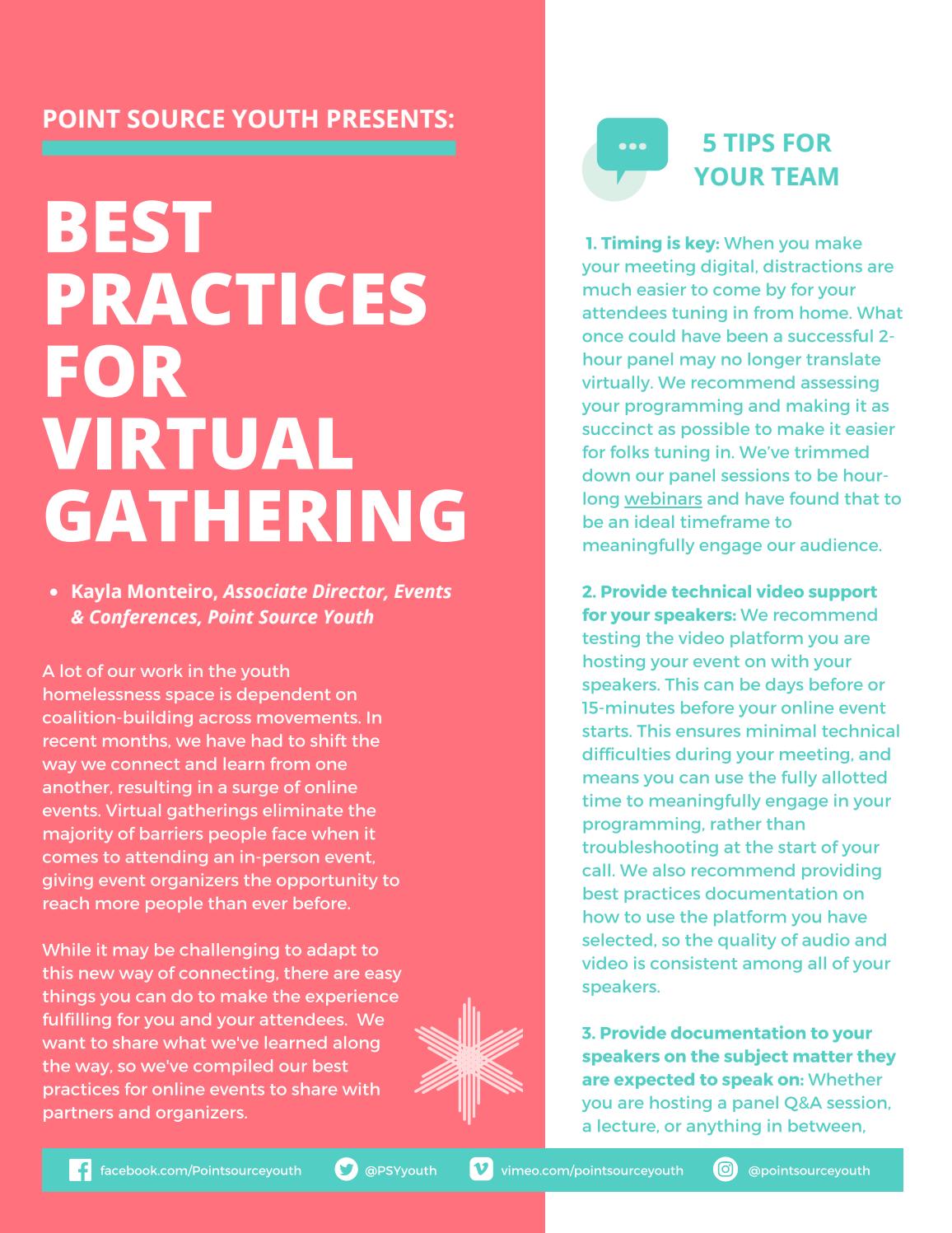 Best Practices for Virtual Gathering by pointsourceyouth - Issuu