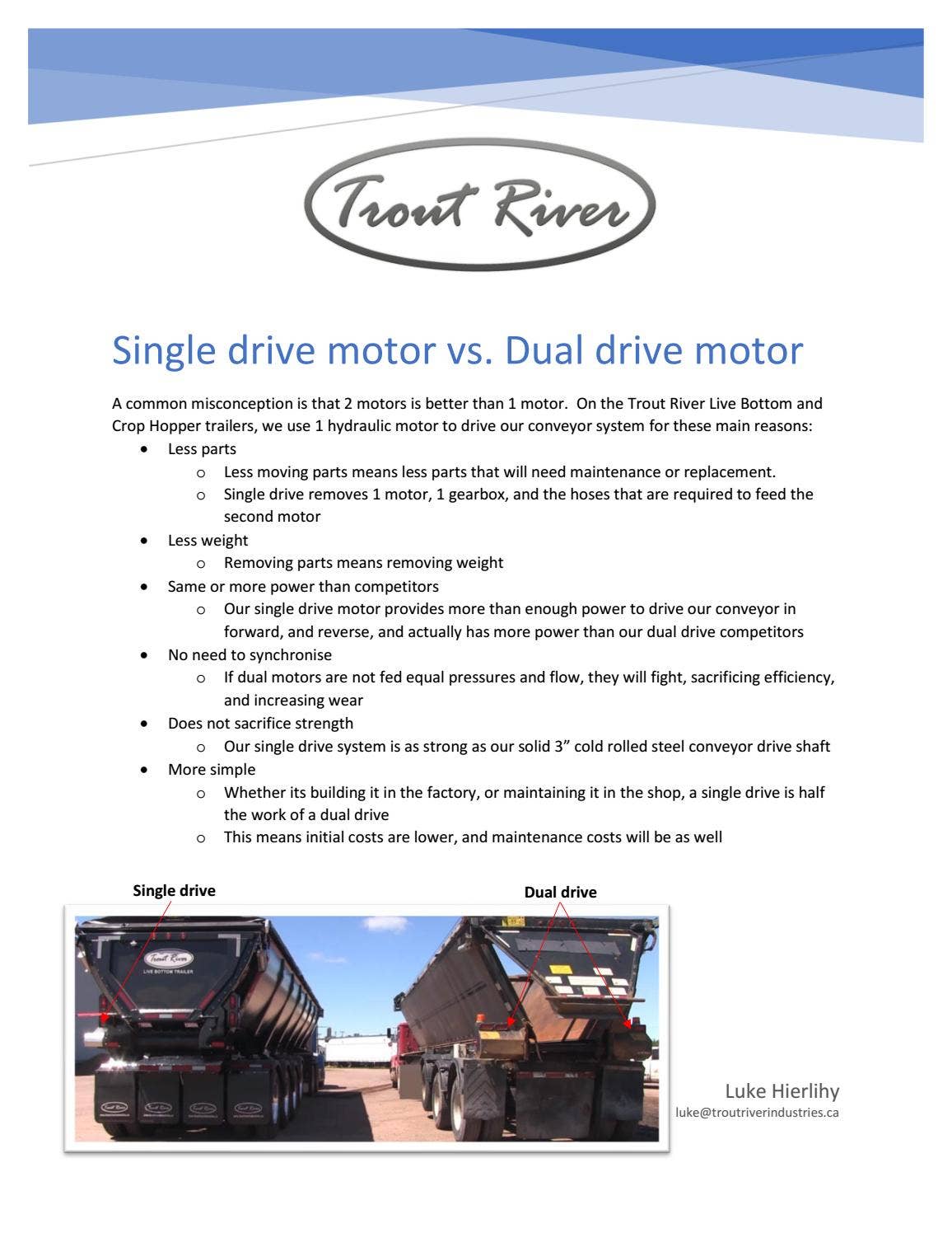 Single Drive Vs. Dual Drive Systems by Trout River Live Bottom Trailers ...
