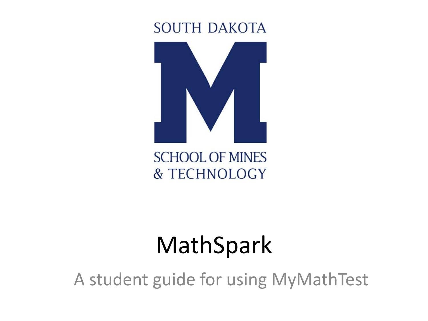 Using MyMathTest by South Dakota Mines - Issuu