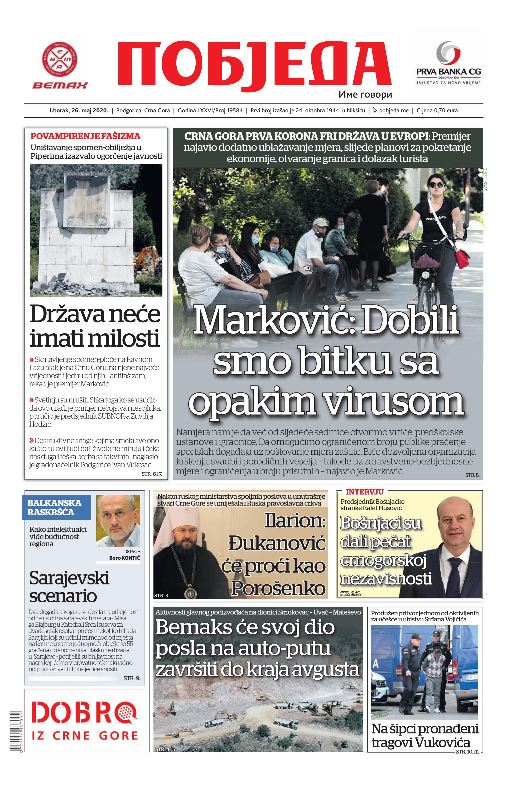 Dnevni list Pobjeda 26.05.2020. by Pobjeda - Issuu