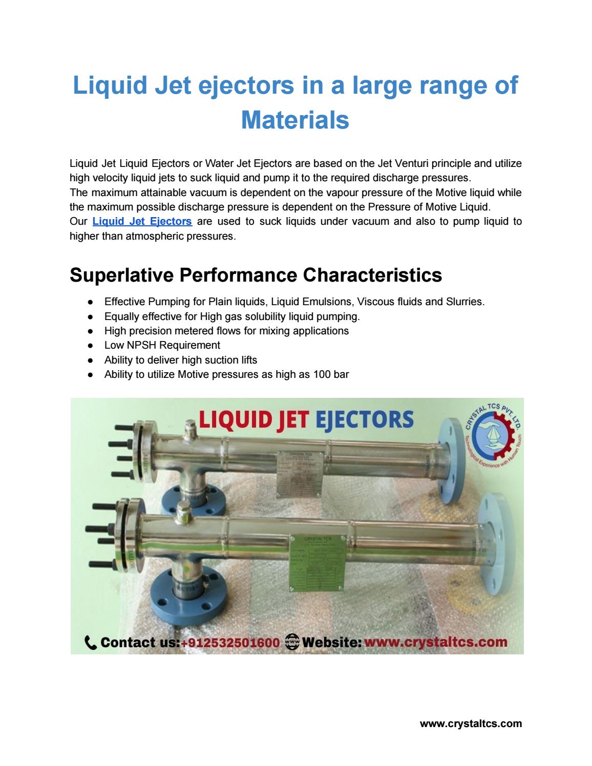 Liquid Jet ejectors in a large range of Materials by crystaltcs - Issuu