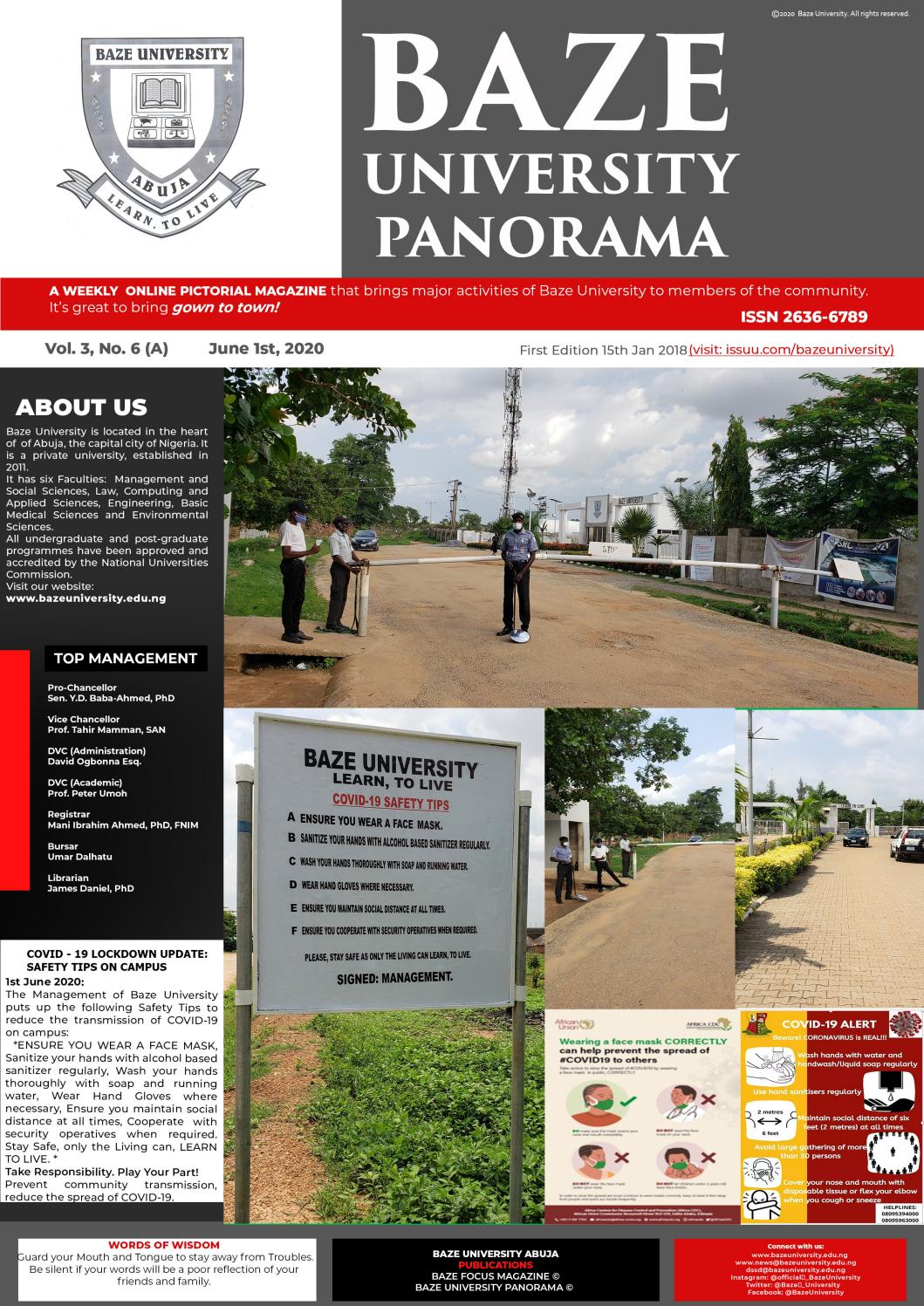 BAZE UNIVERSITY PANORAMA (1st June 2020) by Baze University - Issuu