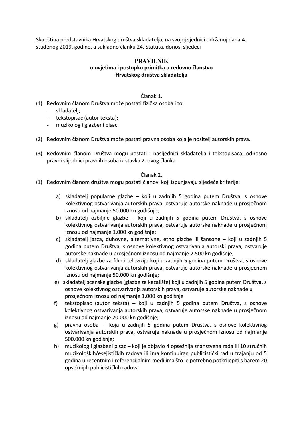 Pravilnik o uvjetima primitka u %c4%8dlanstvo by HDS.hr - Issuu