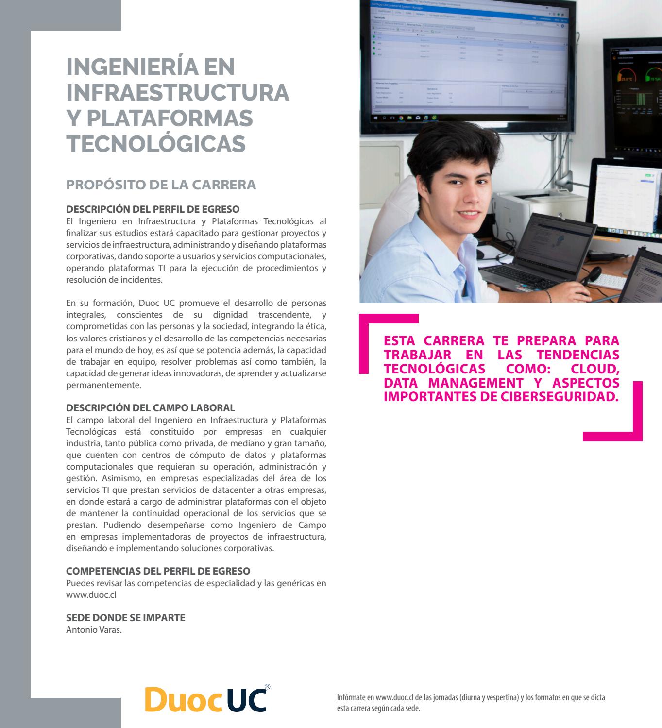 Ingeniería en Infraestructuras y plataformas tecnológicas by Duoc UC - Issuu