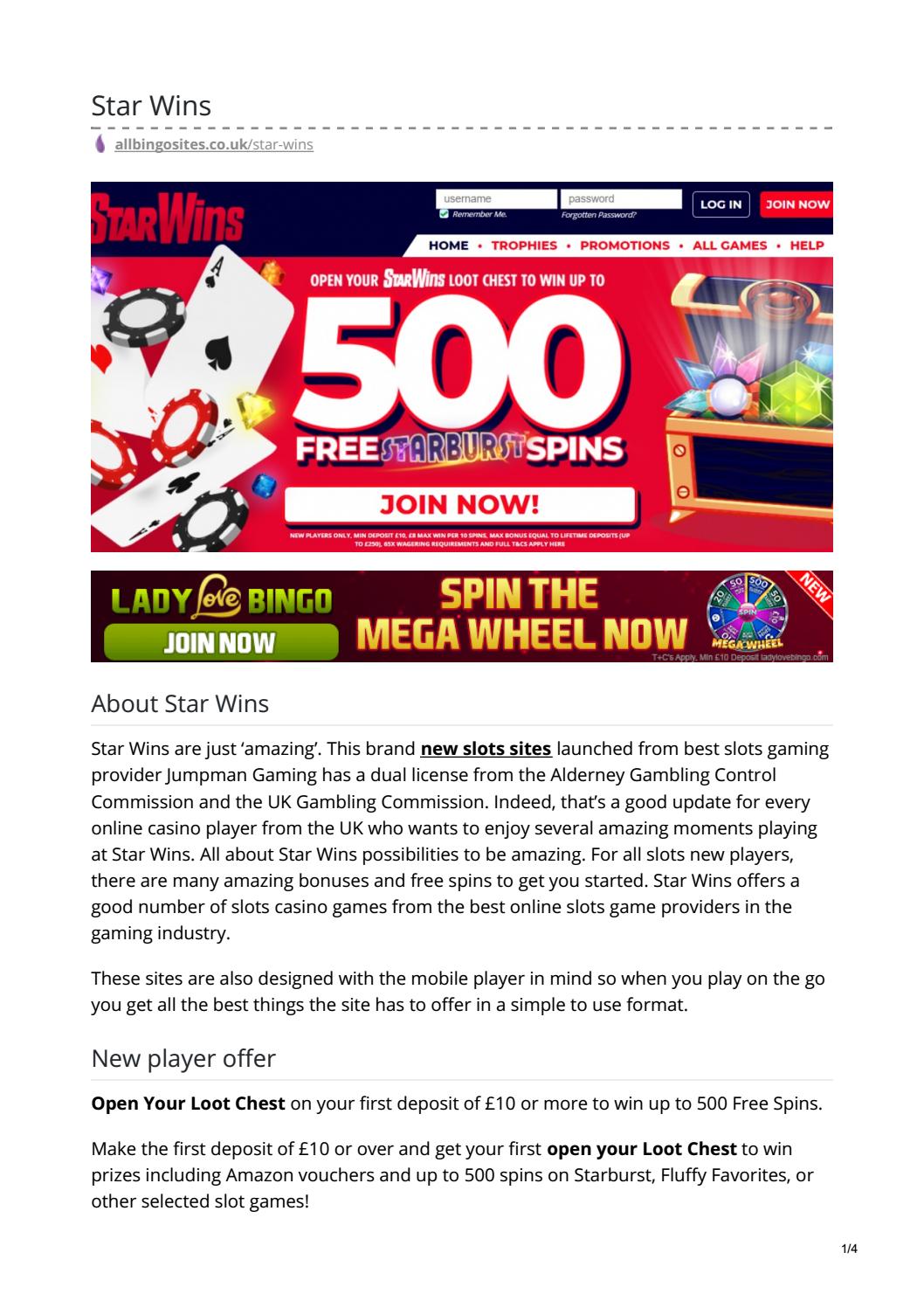 New Slots Site Star Wins | Win 500 Free Spins on Starburst! by Global ...
