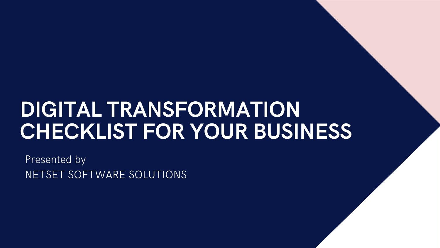 Digital Transformation Checklist for your Business by NetSet Software ...