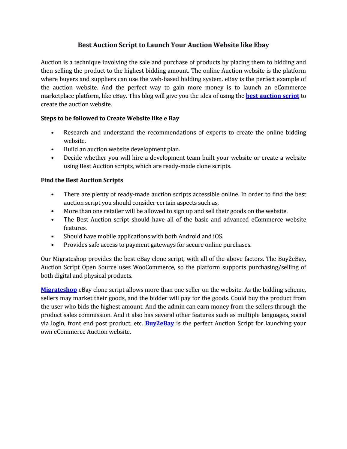 Best Auction Script to Launch Your Auction Website like Ebay by sarah ...