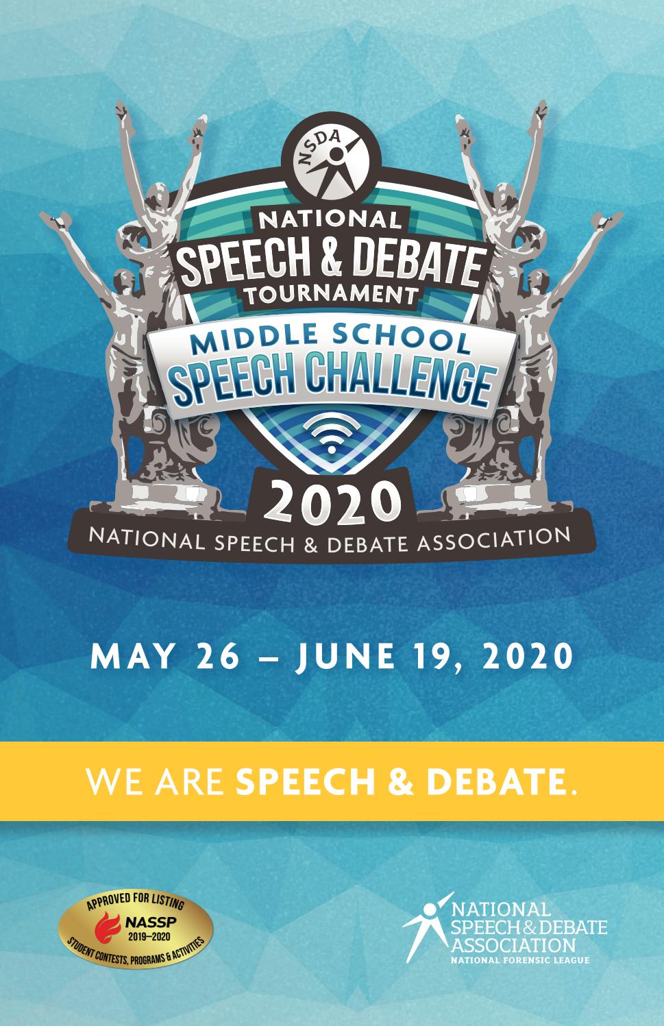 2020 Middle School Speech Challenge Booklet by Speech & Debate - Issuu
