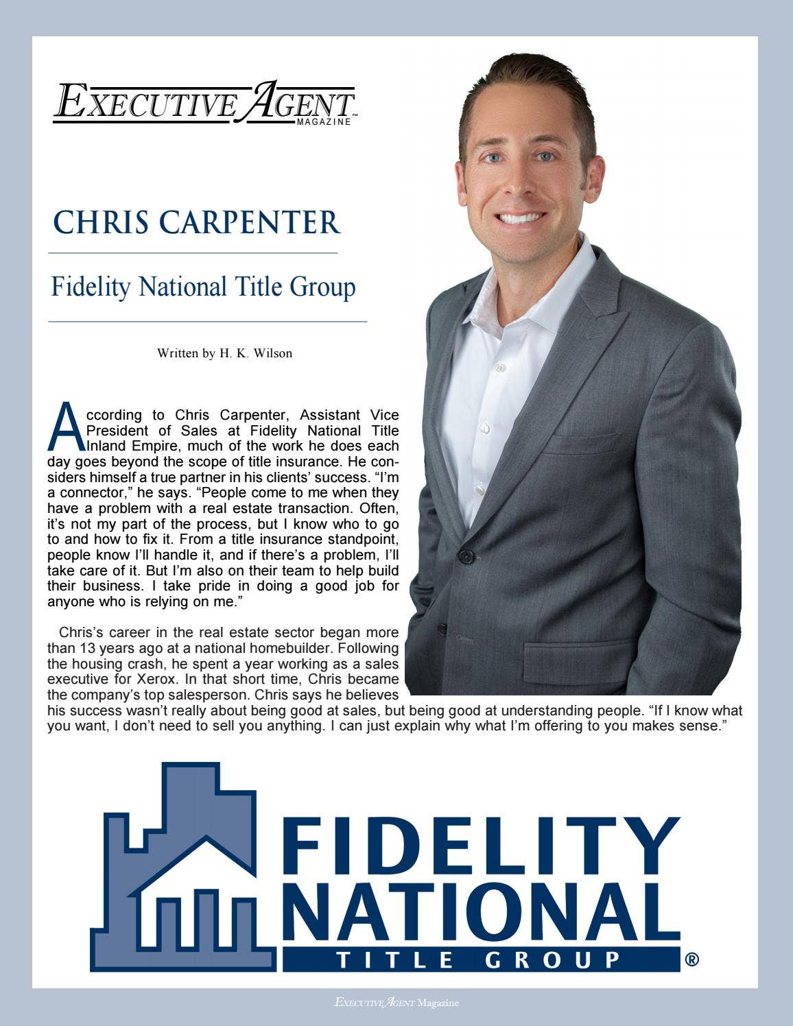 CHRIS CARPENTER- FIDELITY NATIONAL TITLE by Executive Agent Magazine ...