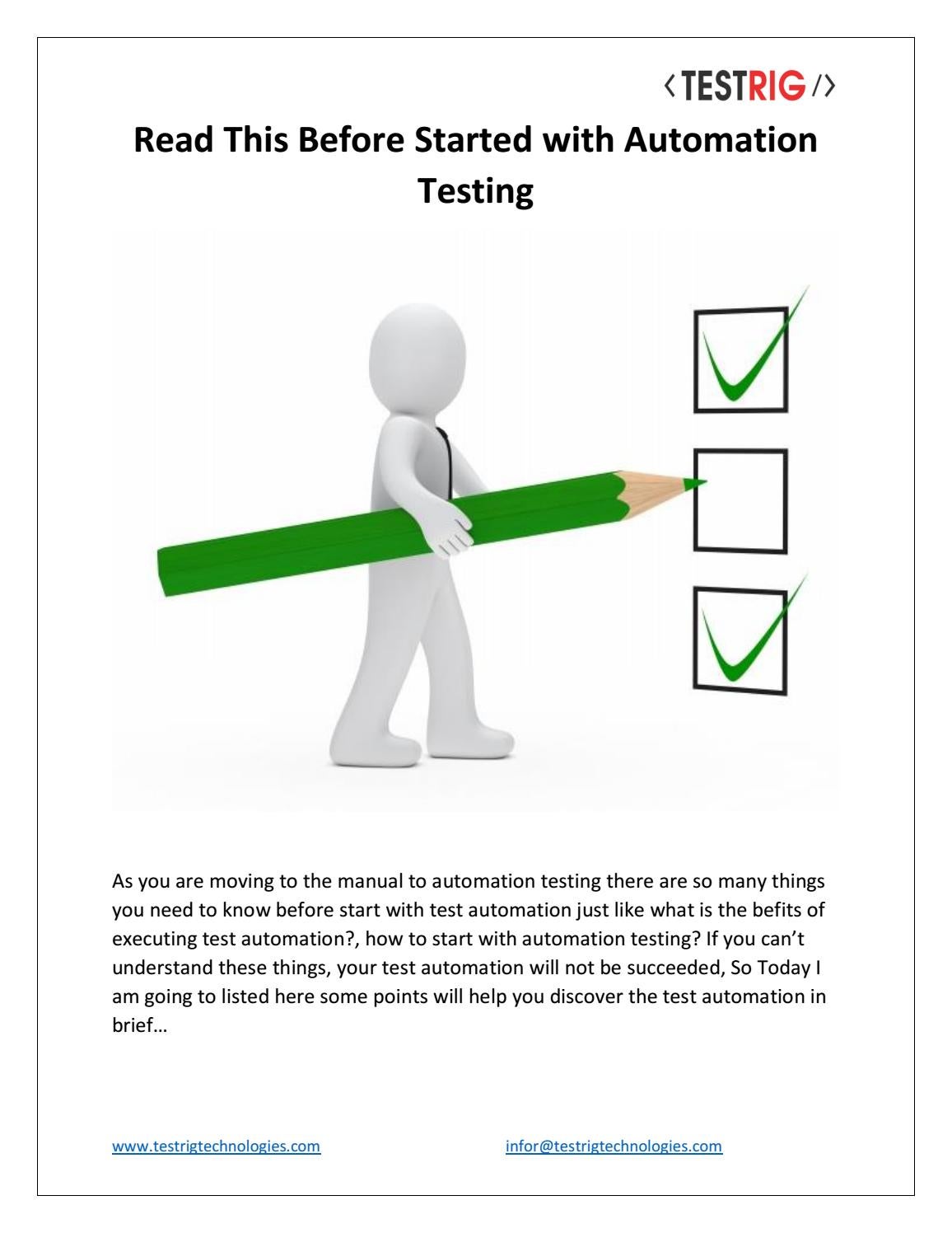Read This Before Started With Automation Testing By Testrig