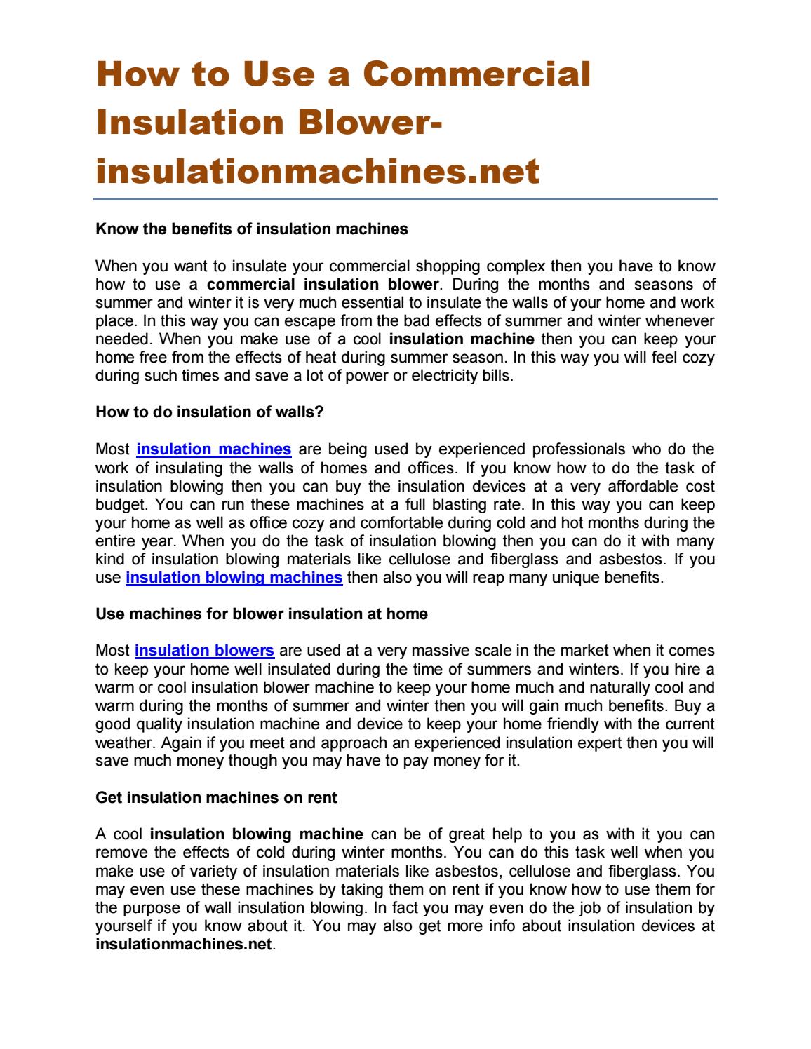 How to Use a Commercial Insulation Blower insulationmachines.net by ...
