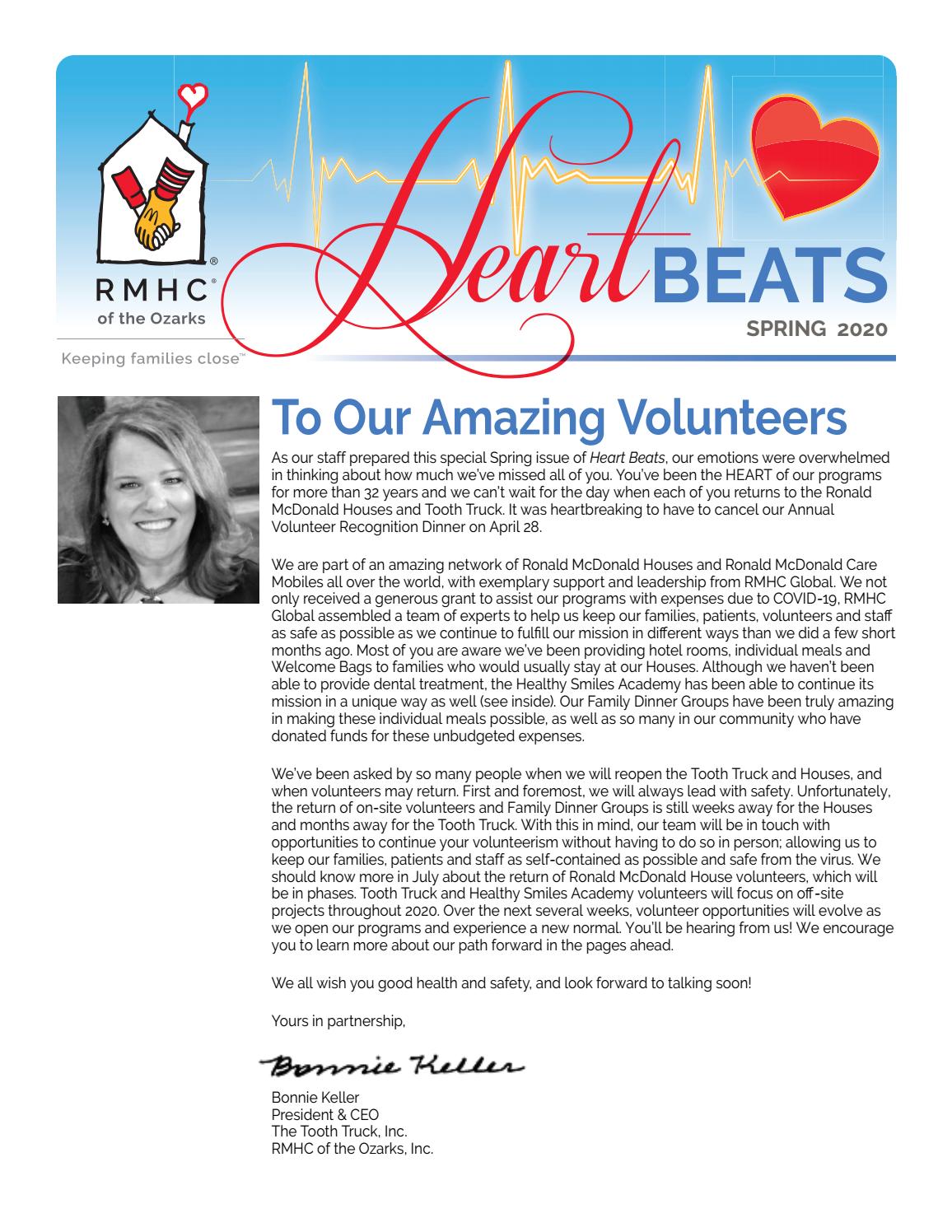 Heart Beats - Spring 2020 by RMHC of the Ozarks, Inc. - Issuu