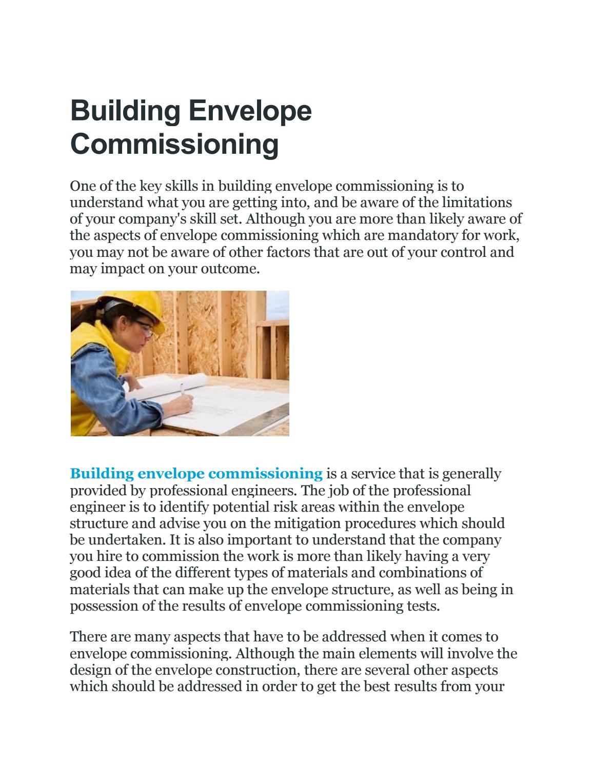 Building Envelope Commissioning by raimazhelden-gmail - Issuu