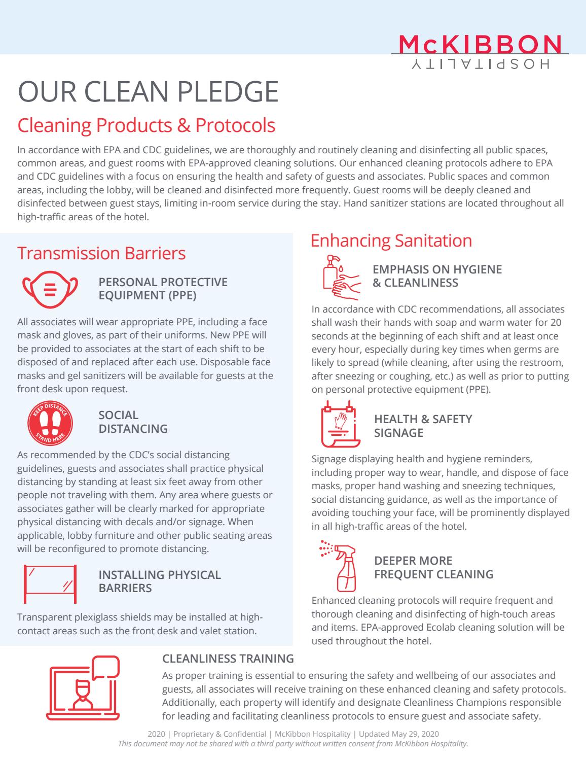 Our Clean Pledge by McKibbon Hospitality - Issuu