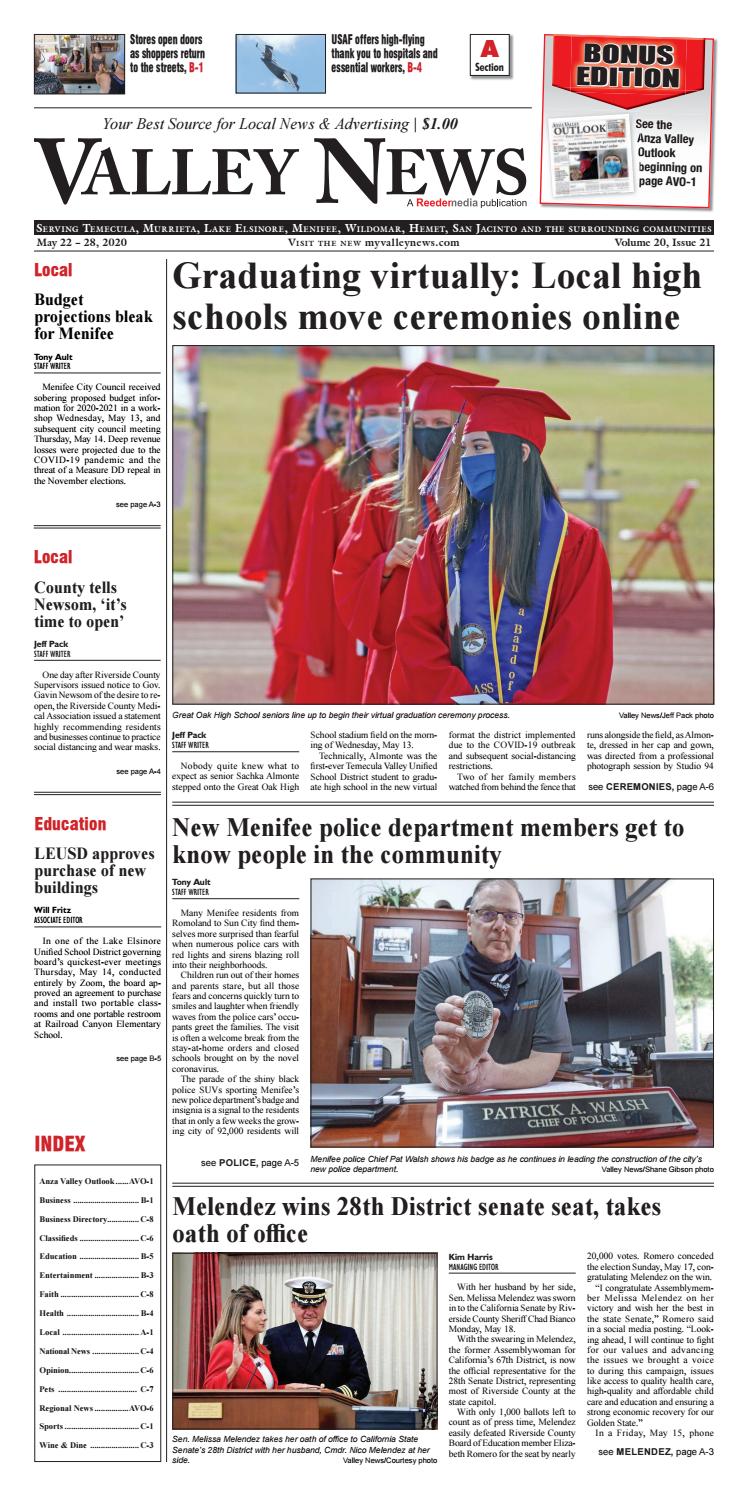 Temecula Valley News, May 22, 2020 by Village News, Inc. - Issuu