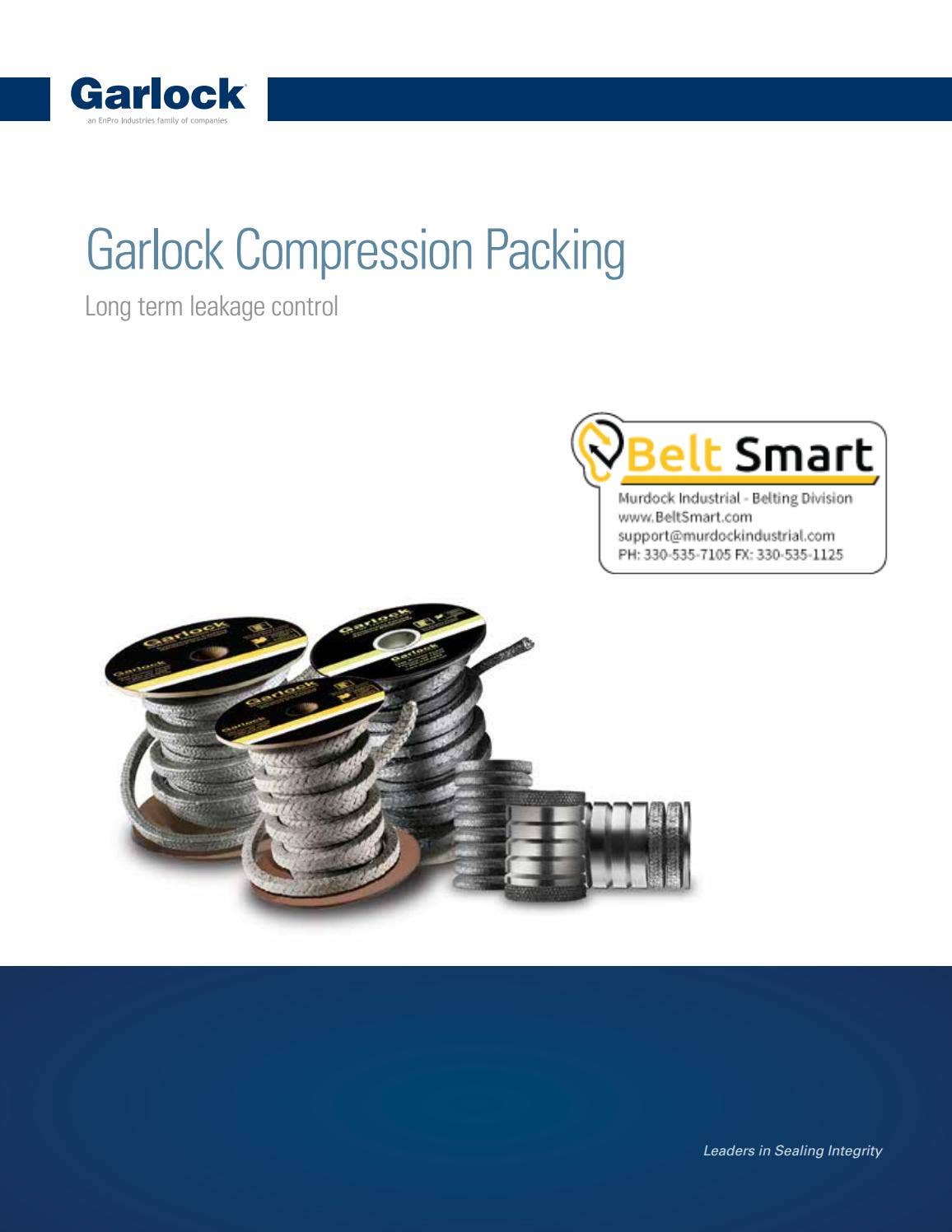 Garlock Compression Pump Packing Graphite PTFE Wax PDF Catalogue ...