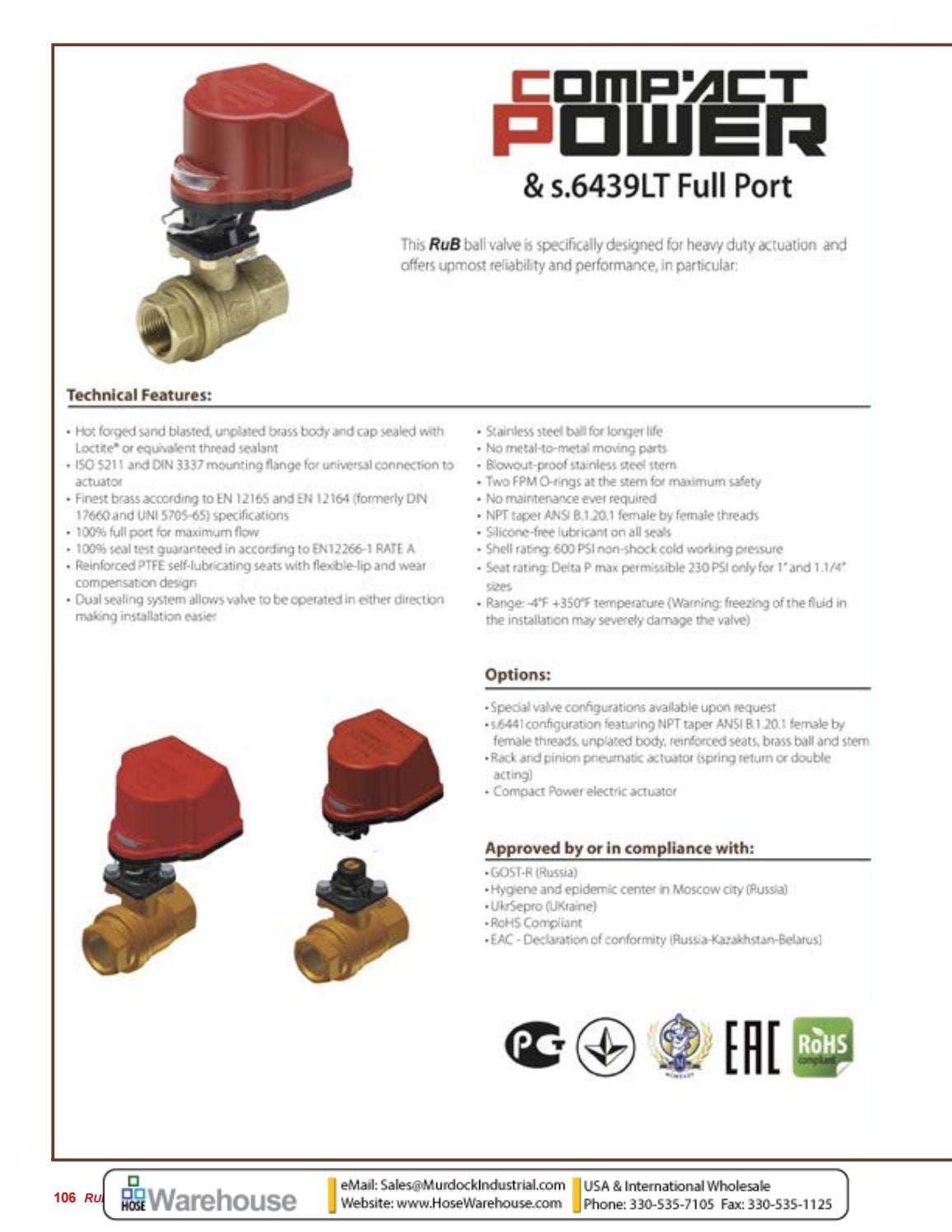Rub Valves PDF Catalog Catalogue one two way shut off Ball Valves and ...