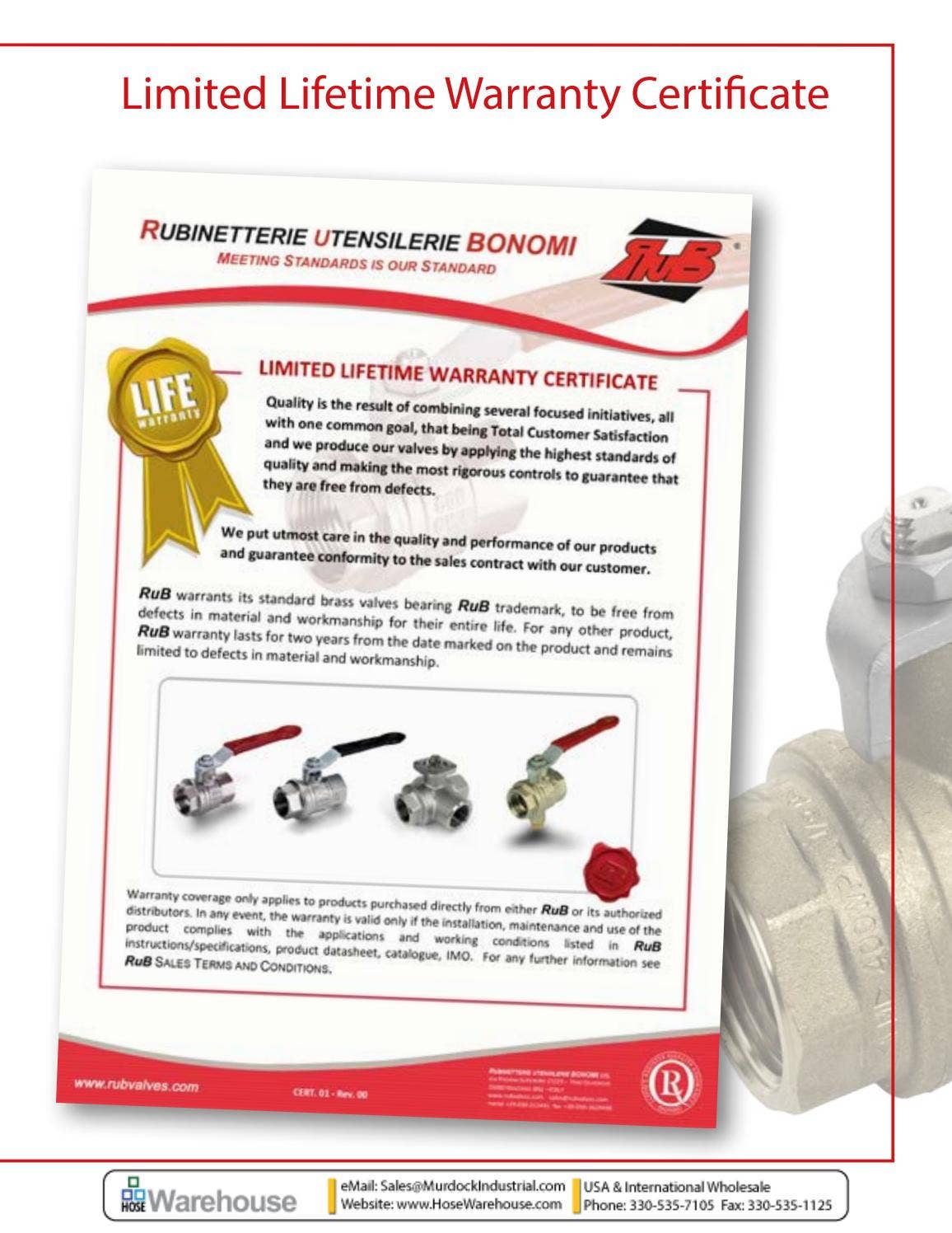 Rub Valves PDF Catalog Catalogue one two way shut off Ball Valves and ...
