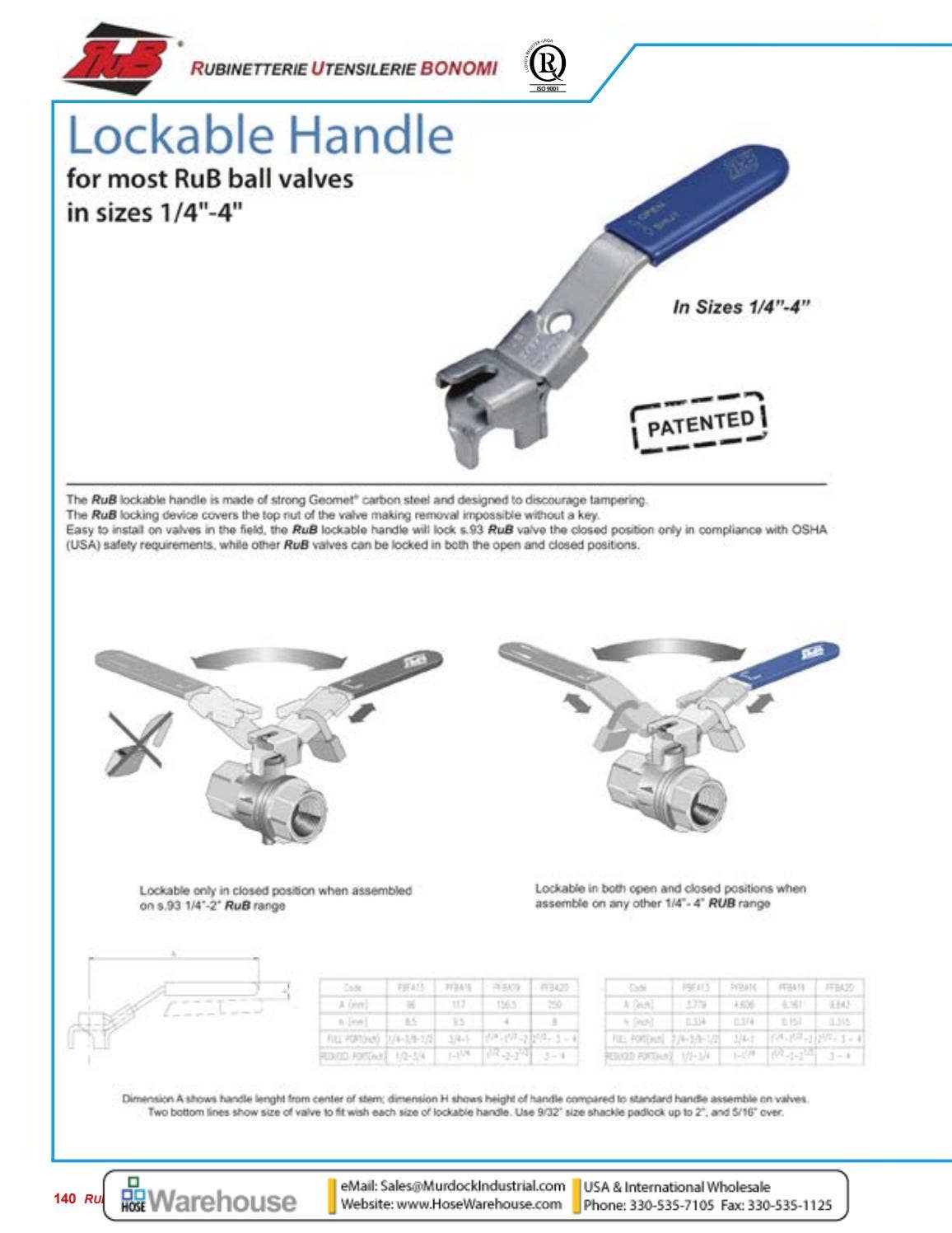 Rub Valves PDF Catalog Catalogue one two way shut off Ball Valves and ...