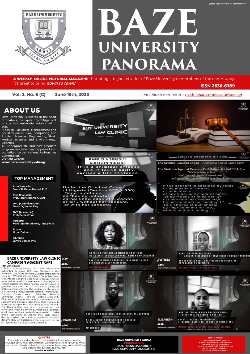 BAZE UNIVERSITY PANORAMA (15th June 2020) by Baze University - Issuu
