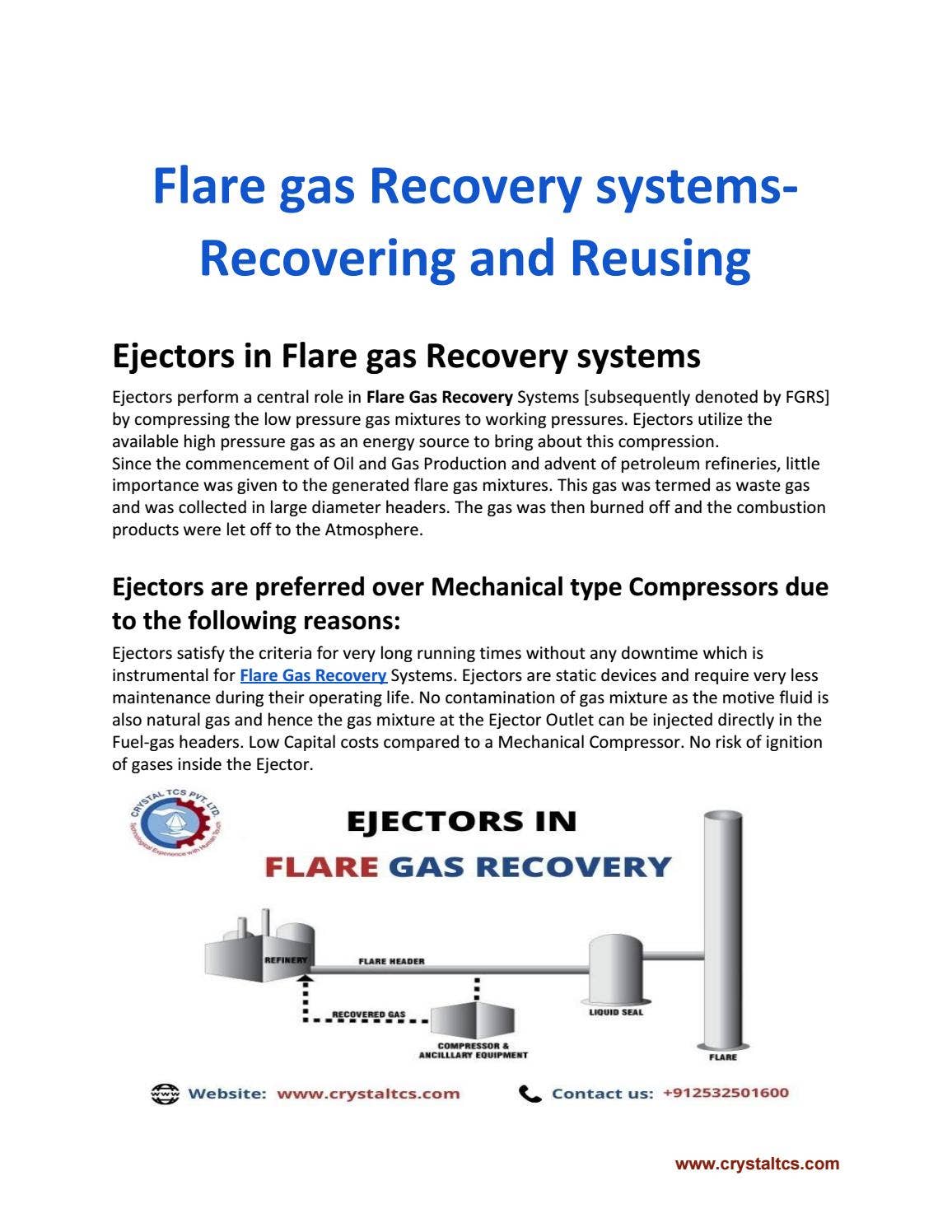 Flare gas Recovery systems- Recovering and Reusing by crystaltcs - Issuu
