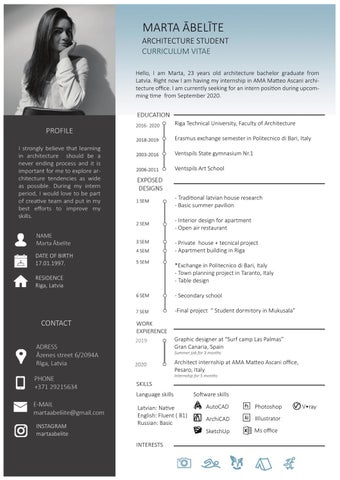 CV by Marta Ābelīte - Issuu