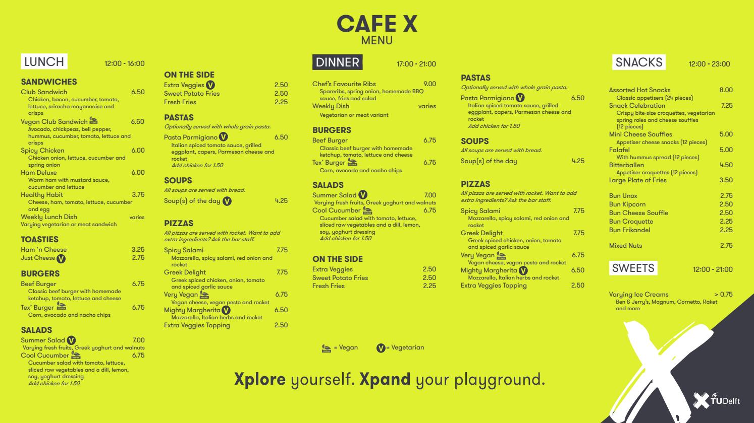Menu Cafe X - Summer 2020 by TU Delft - Issuu