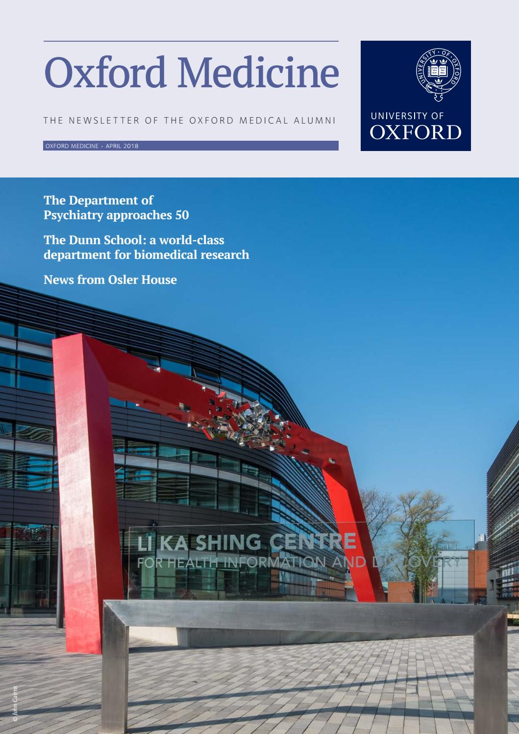 Oxford Medicine April 2018 by Oxford Medical Alumni - Issuu
