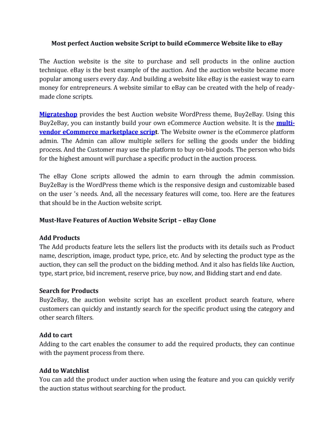 Auction Website Script from Migrateshop by sarah krish - Issuu