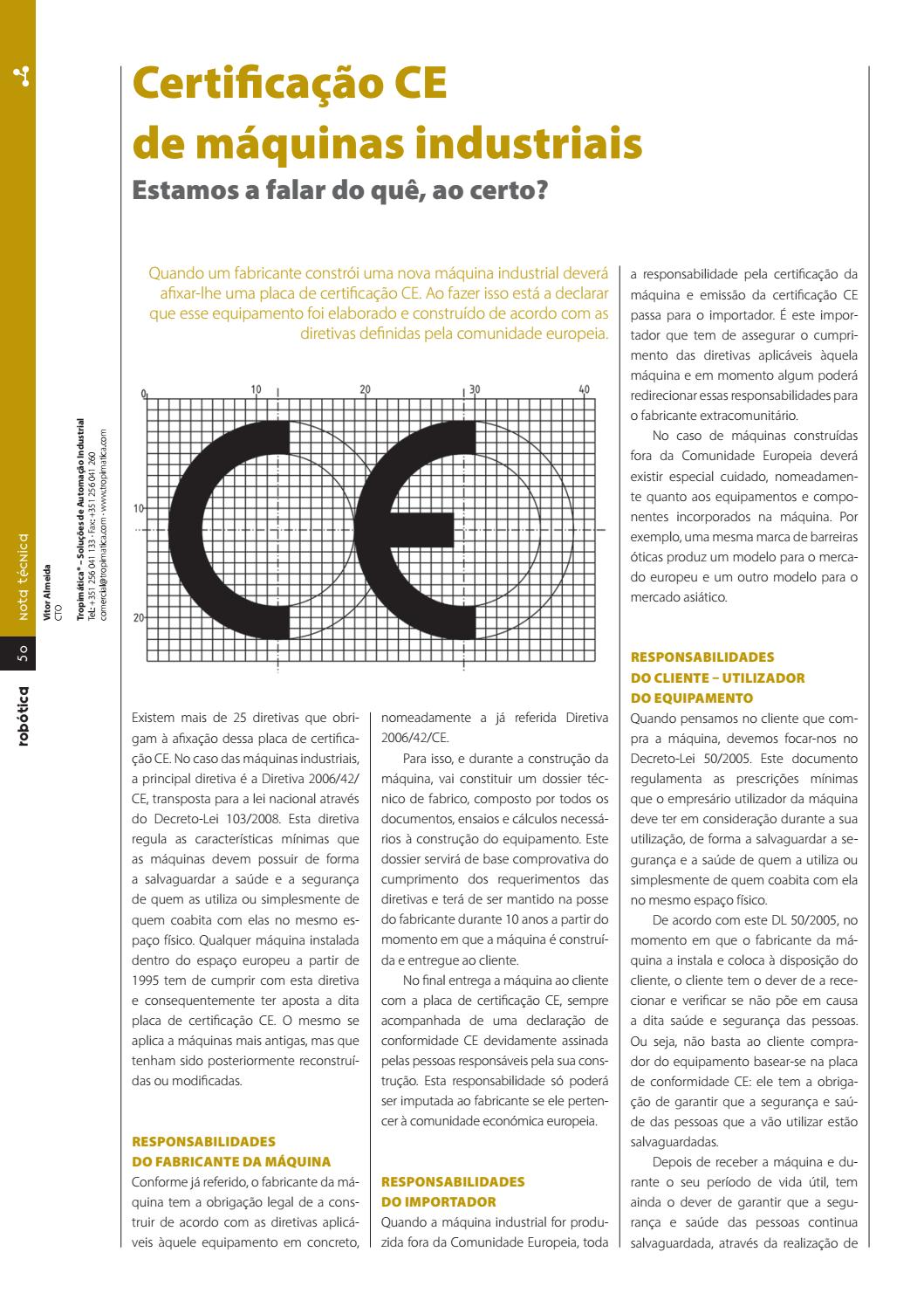 Certificação CE de máquinas industriais by cie - Issuu