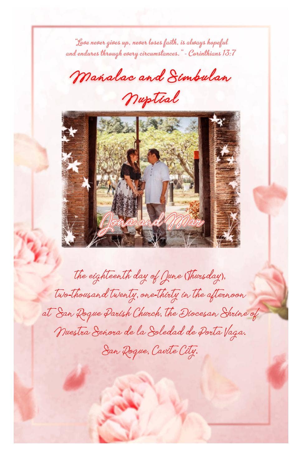 Wedding Missalette for Mañalac-Simbulan Nuptial by CHIN Ding Funn ...