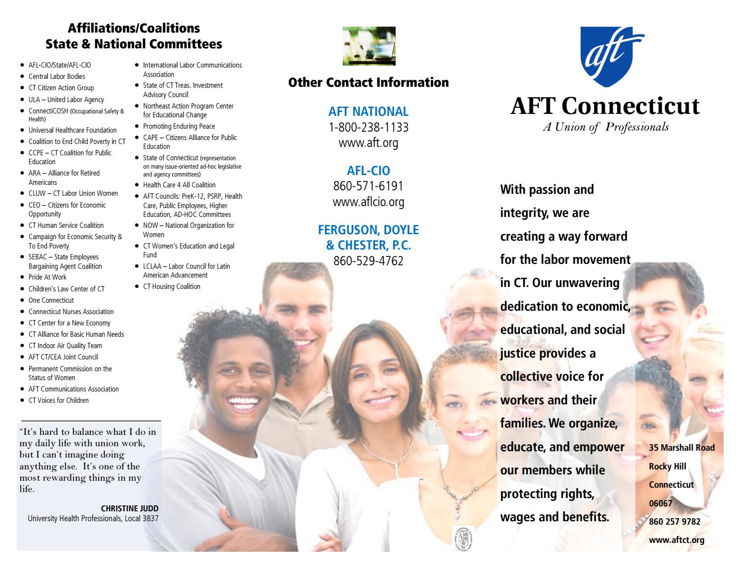 AFT Connecticut Brochure by AFT Connecticut - Issuu