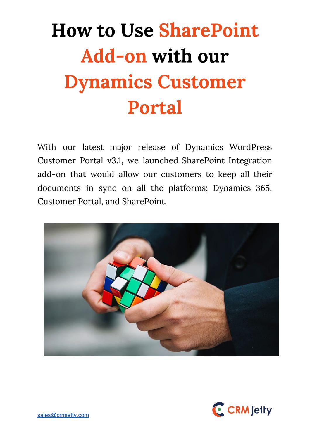 How to Use SharePoint Add-on with our Dynamics Customer Portal by ...