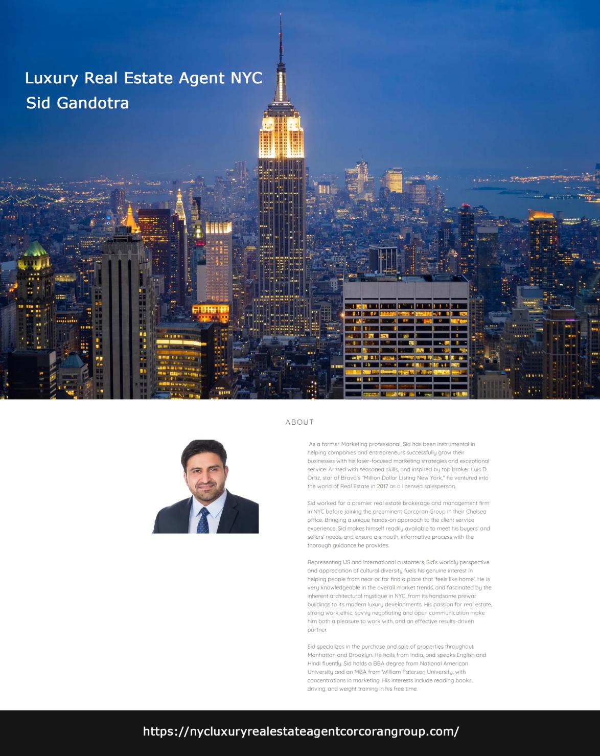 Luxury Real Estate Agent NYC | Sid Gandotra by conclubiltz - Issuu