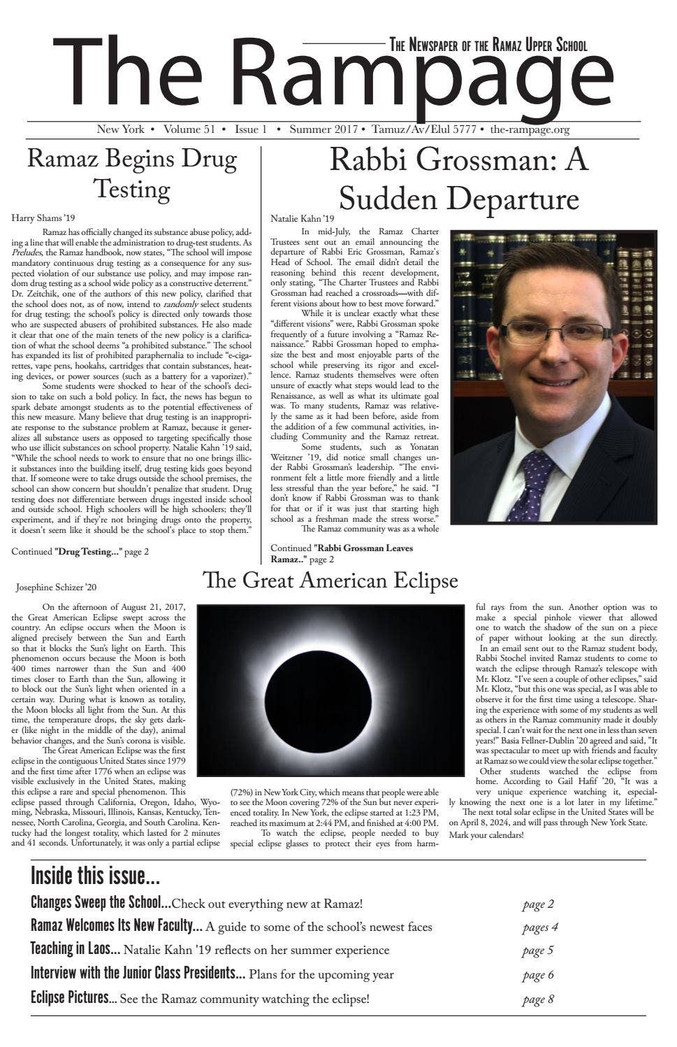 Volume 51, Issue 1 (Summer 2017) - The Rampage by The Rampage - Issuu
