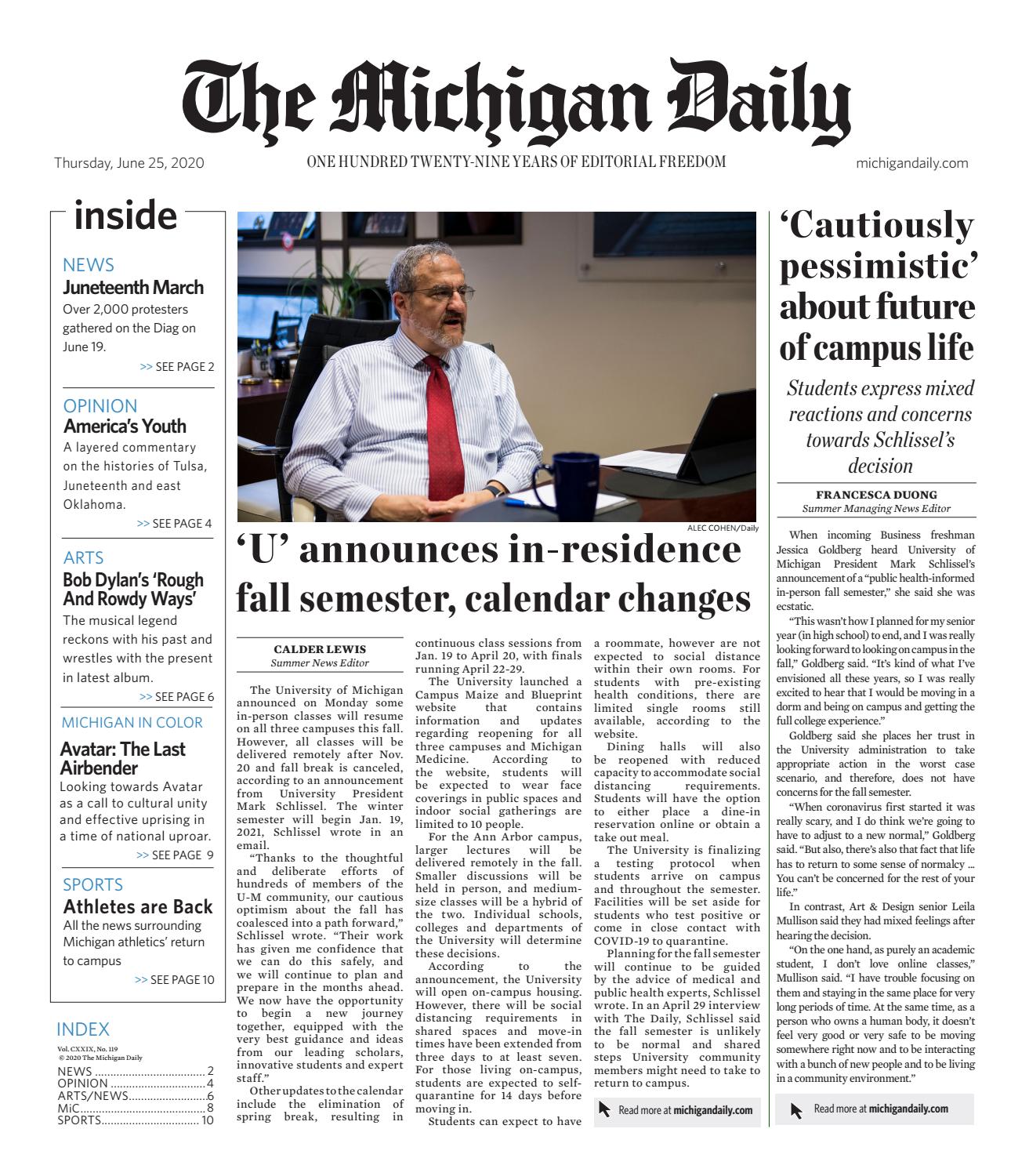 2020-06-25 by The Michigan Daily - Issuu