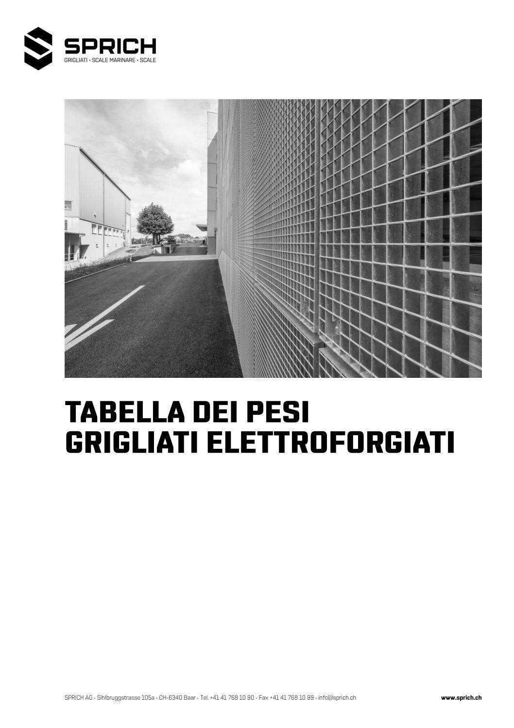 Tabella dei pesi grigliati elettroforgiati by SPRICH AG - Issuu