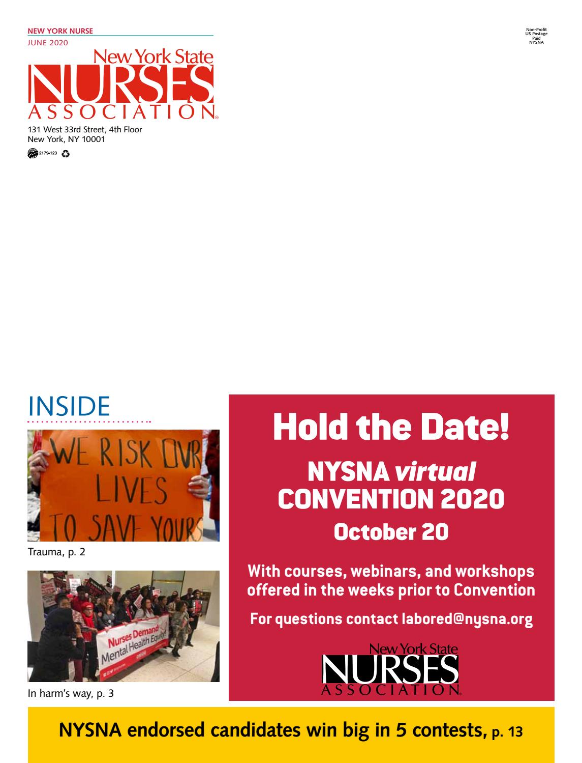 NY Nurse: June 2020 by New York State Nurses Association - Issuu