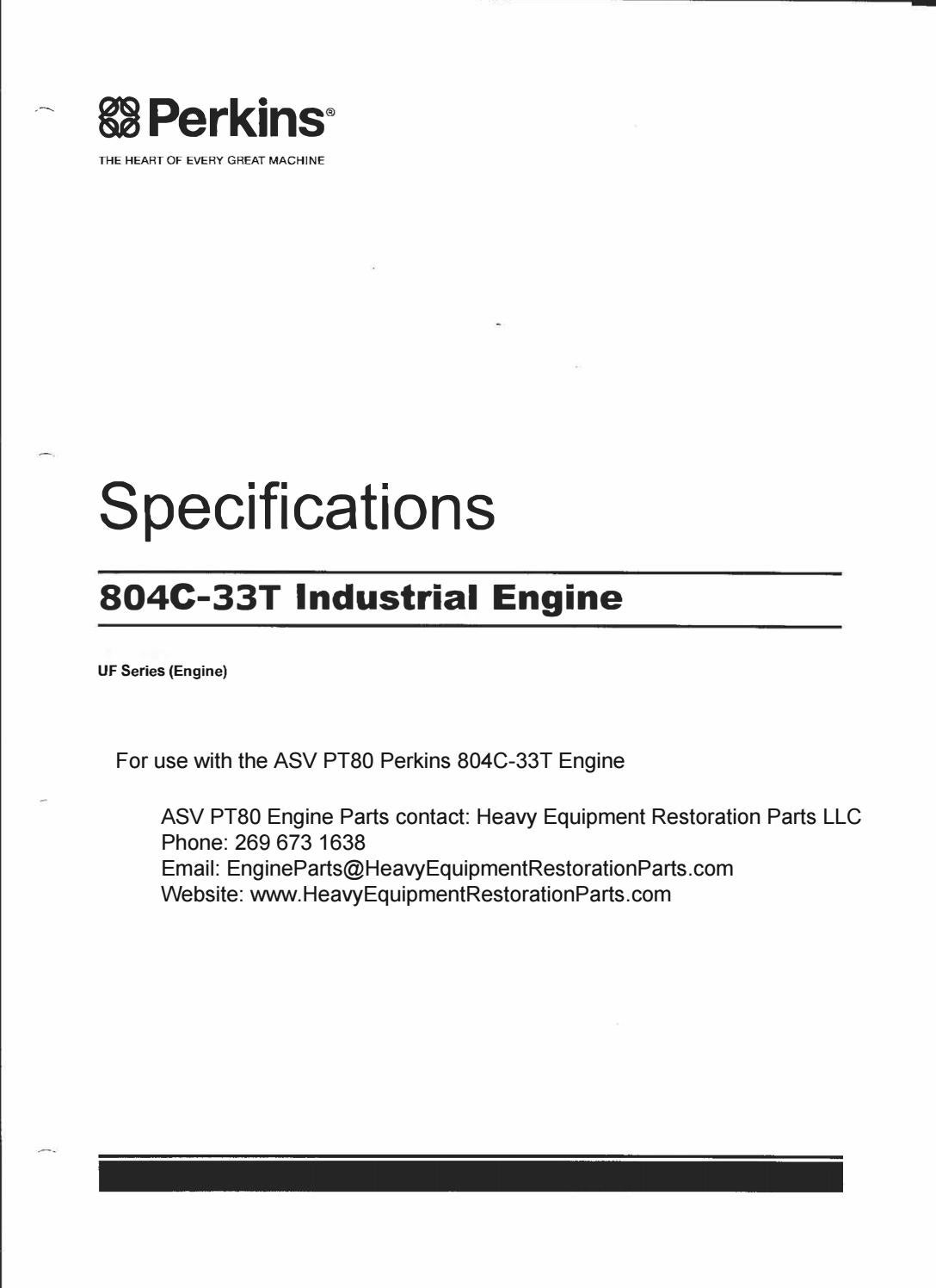 ASV PT80 Engine Specifications and Workshop Manual by engineparts2 - Issuu
